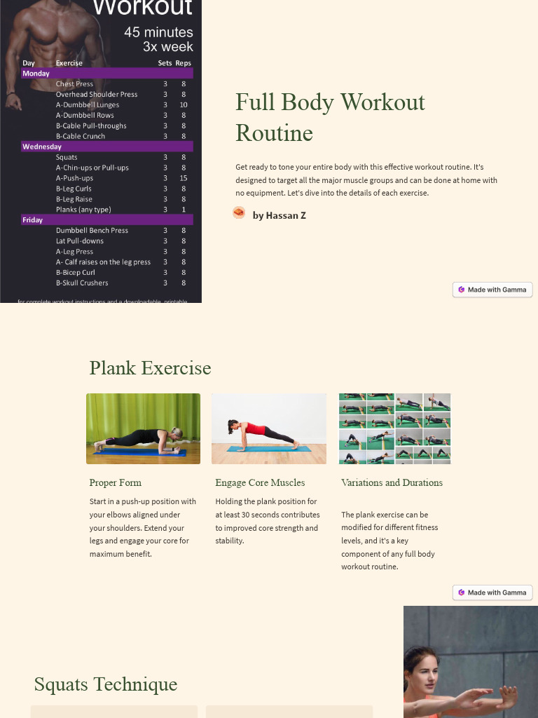 Full Body Workout Guide | Download Free PDF | Musculoskeletal System ...