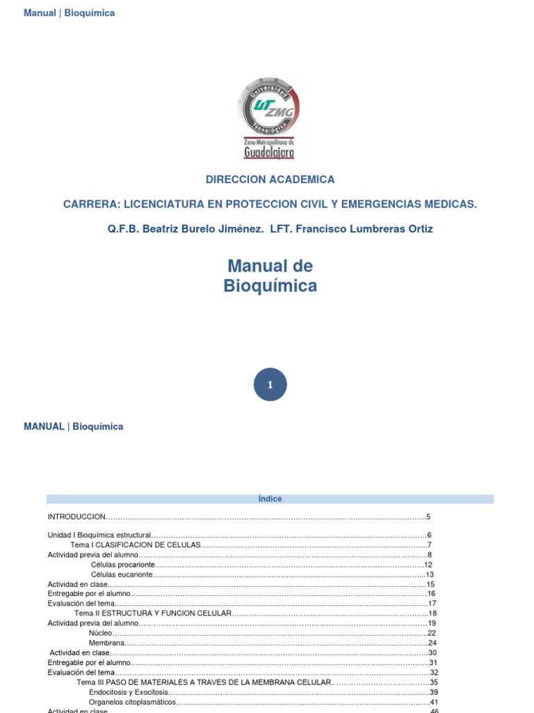 Manual de Bioquimica | PDF
