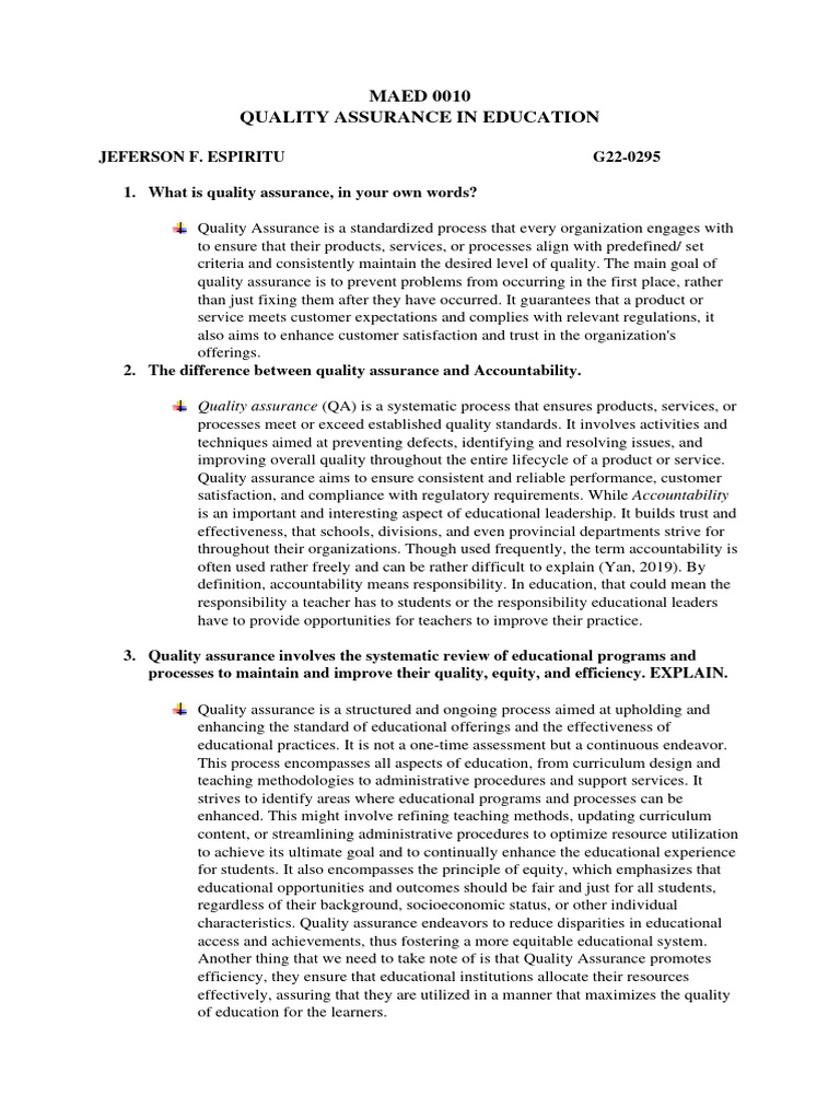 g22-0295 Jeferson F. Espiritu (Maed 0010 Quality Assurance in Education ...