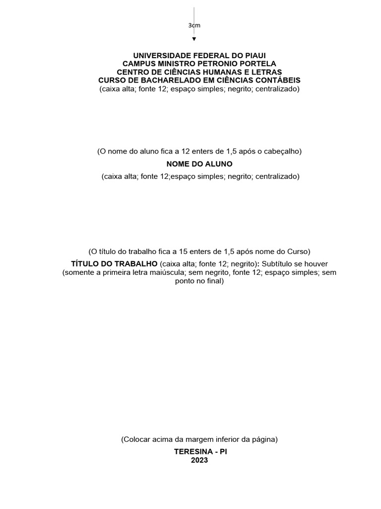 Modelo B Sico de Trabalho Acad Mico | PDF | Caixa alta e caixa baixa