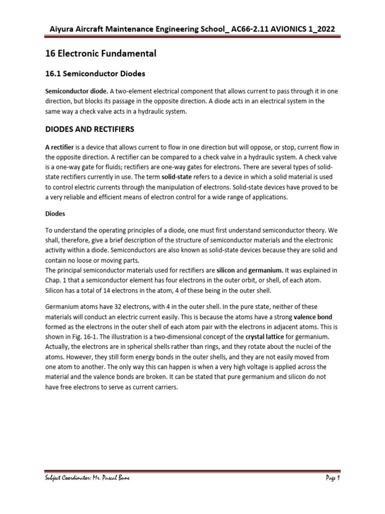 Avionics Diodes & Rectifiers Guide | PDF | P–N Junction | Integrated Circuit