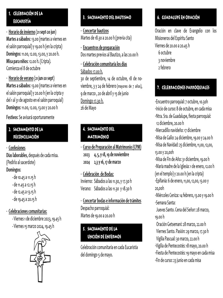 Triptico 2023 2024 - Rev01 | PDF | Misa (liturgia) | Liturgia Catolica