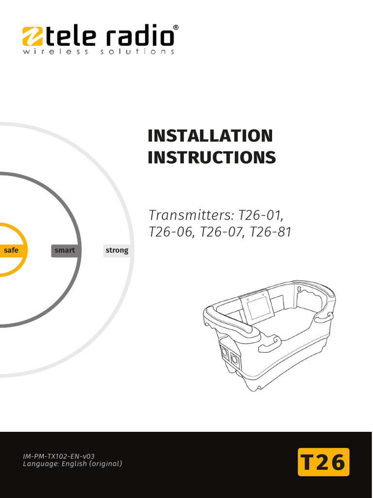 Installation Instructions: Transmitters: T26-01, T26-06, T26-07, T26-81 | PDF | Safety | Relay