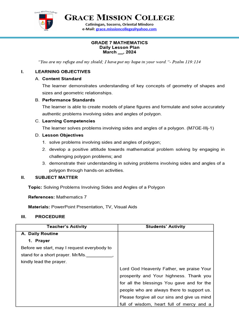 Solving Problems Involving Sides and Angles of A Polygon | Download Free PDF | Area | Circle