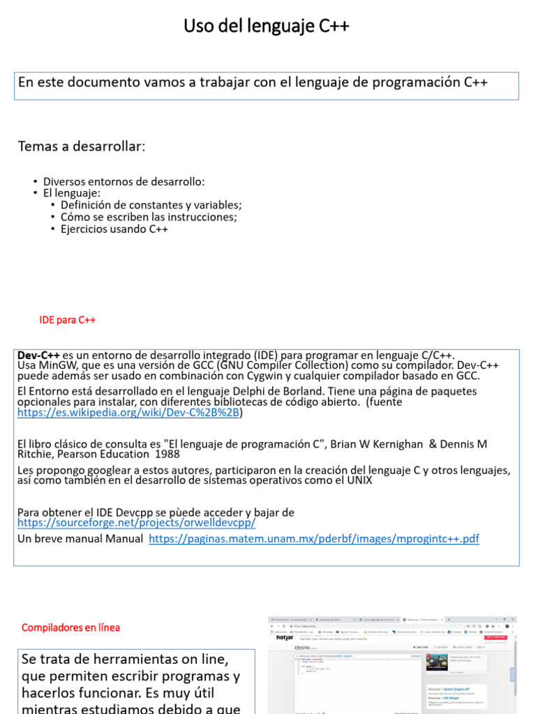 04 - 01 Introducción Al Lenguaje C++ | PDF | C ++ | Lenguaje de ...