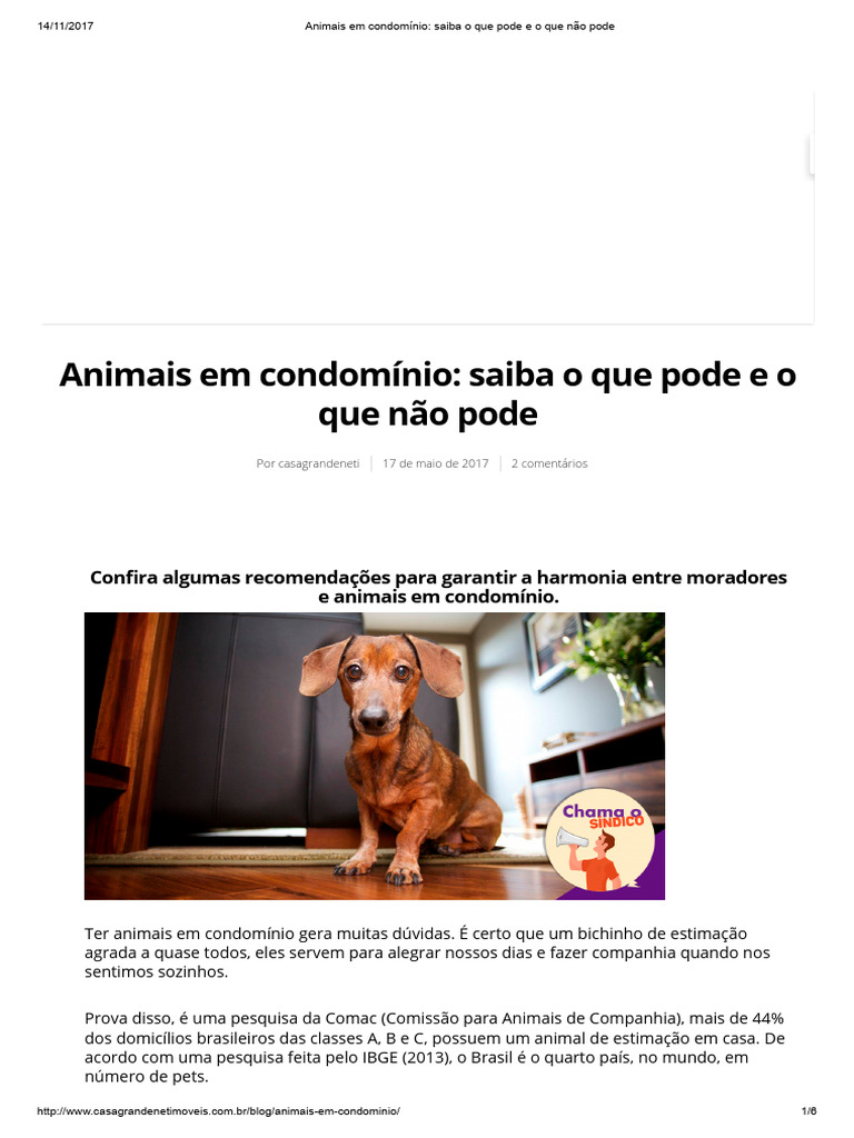 Animais em condomínio_ saiba o que pode e o que não pode | PDF