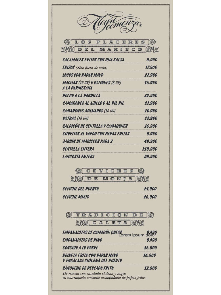Carta Comida | PDF