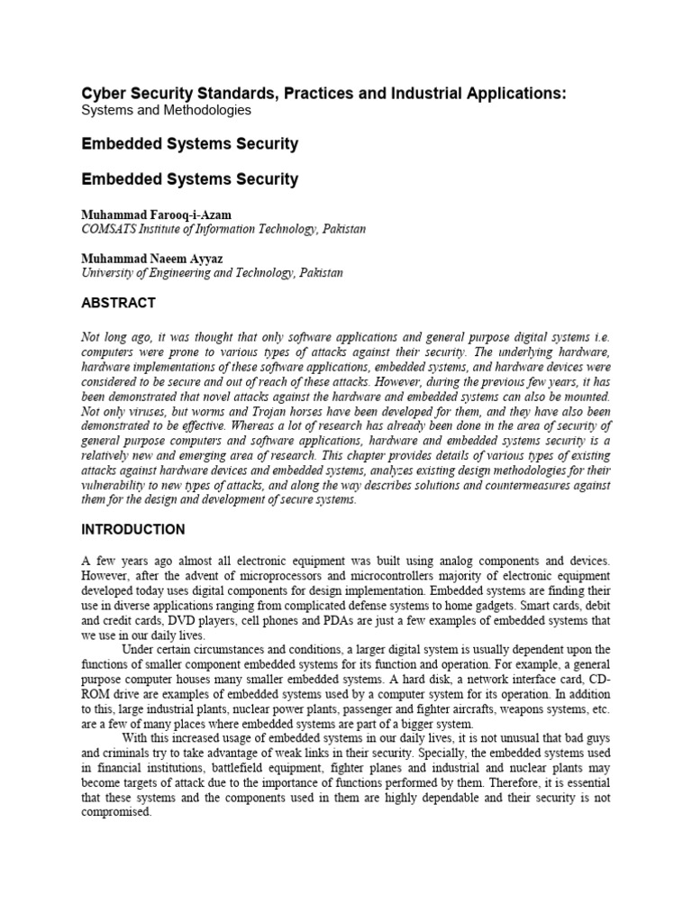 Embedded Systems Security (1) | PDF | Bios | Embedded System