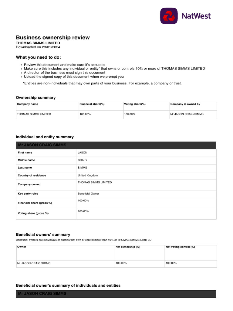 Business Ownership Review | PDF | Bearer Instrument | Shareholders
