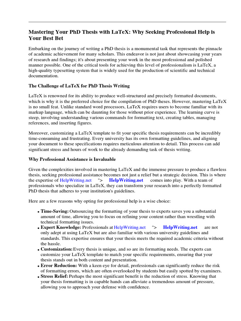 PHD Thesis in Latex Template | PDF | Thesis | Te X