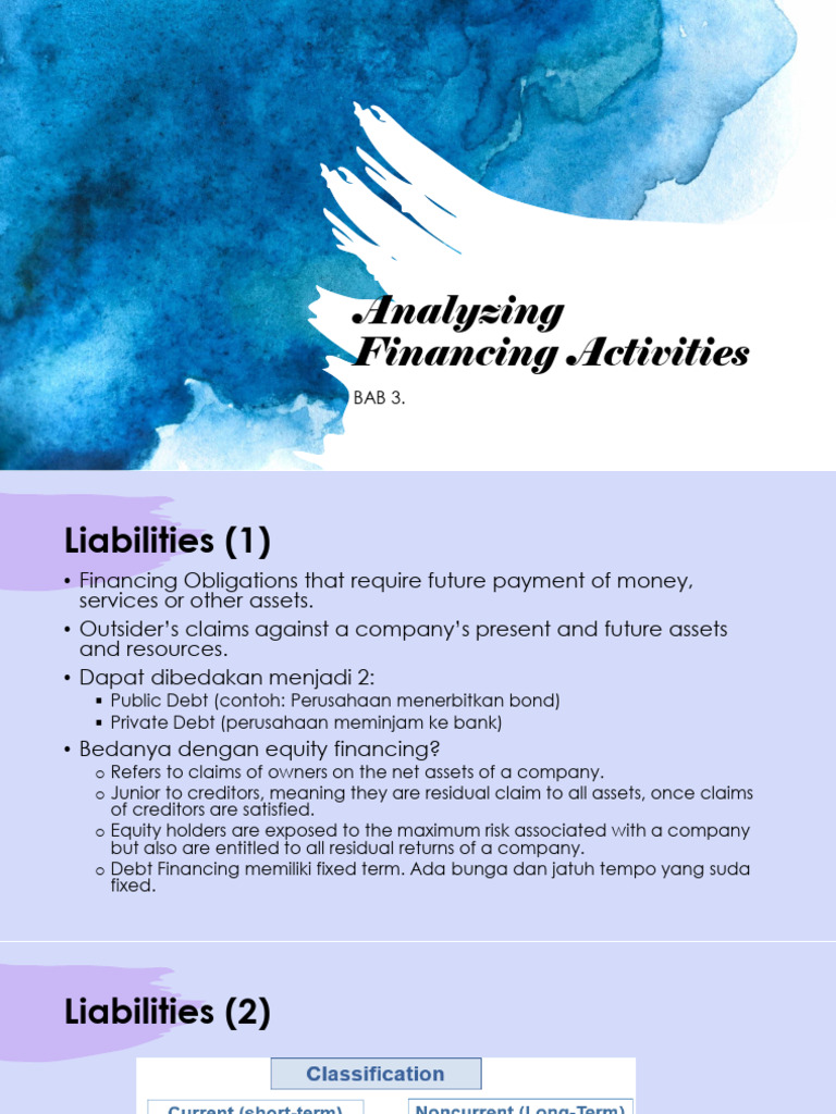 3. Analyzing Financing Activities | PDF | Equity (Finance) | Stocks