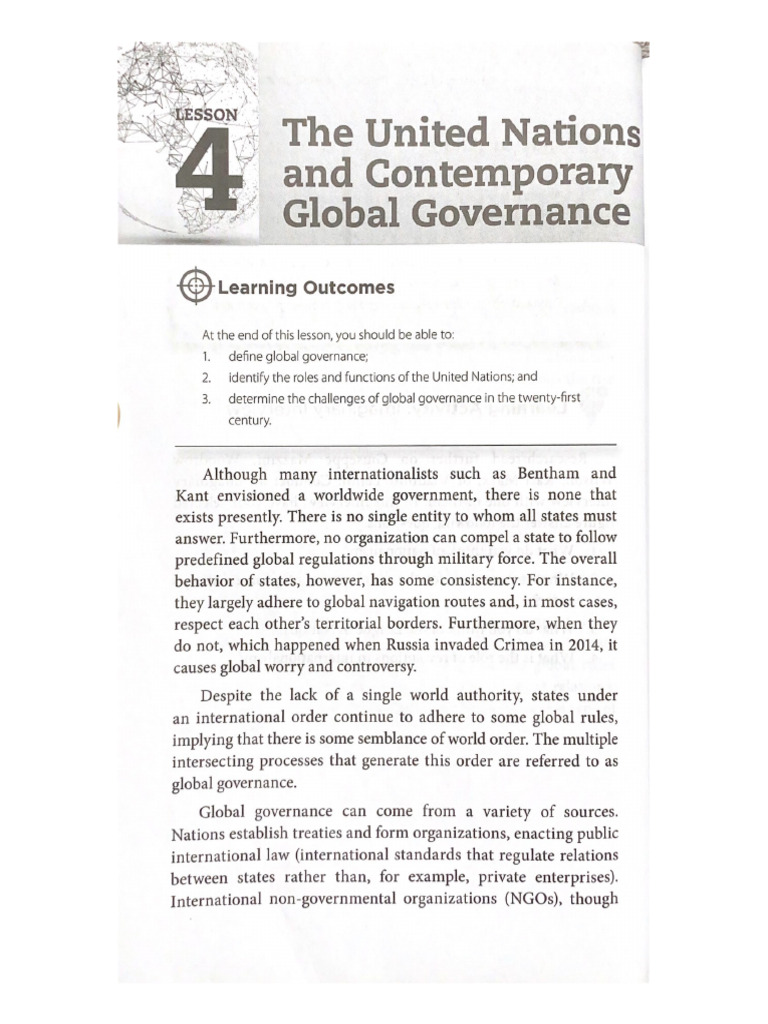 The United Nations and Contemporary Global Governance | PDF