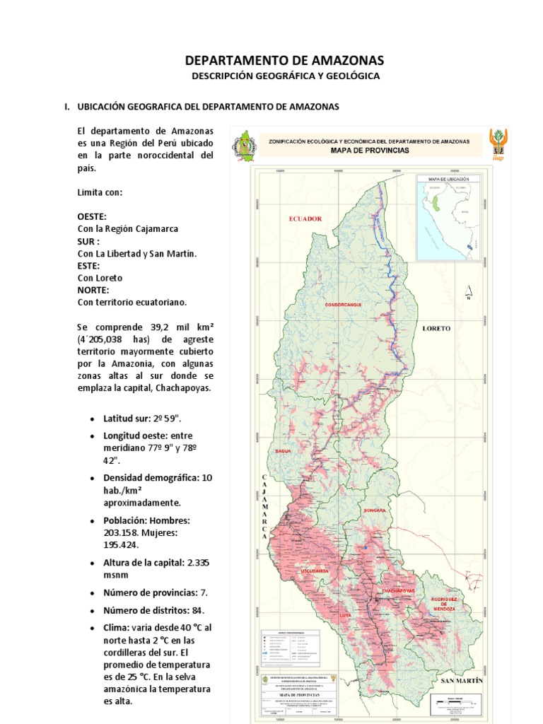 Geografia y Geologia de La Región Amazonas | PDF | Clima | Andes