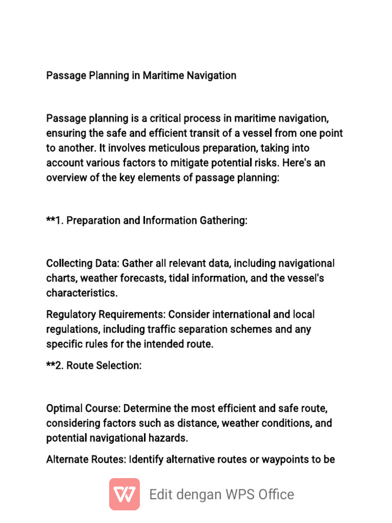 Passage Plannin-WPS Office | PDF | Navigation