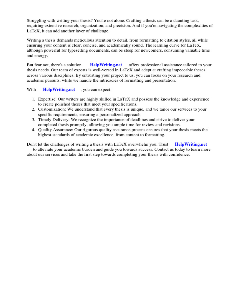 Writing Thesis With Latex | PDF