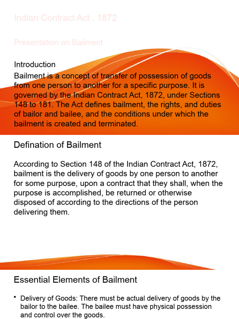 Bailment Presentation | PDF | Negligence | Damages