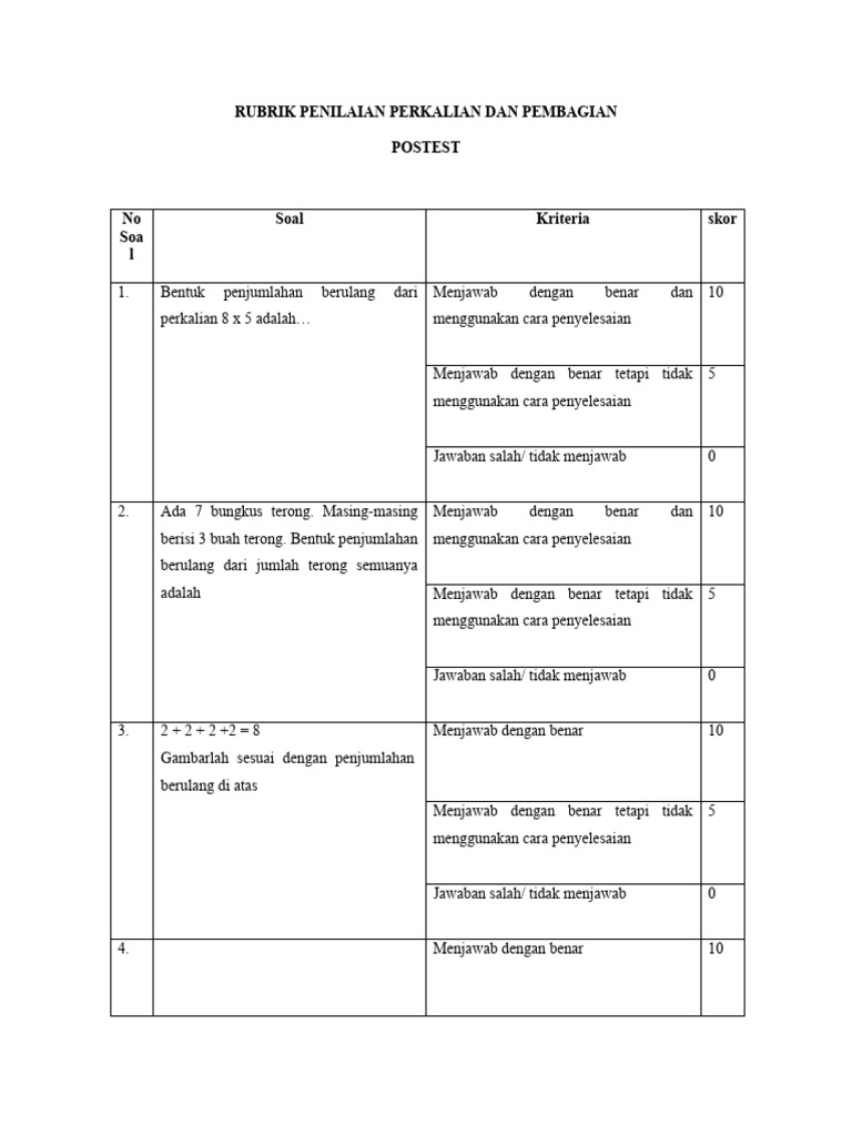 Rubrik Penilaian Lampiran Skripsi | PDF