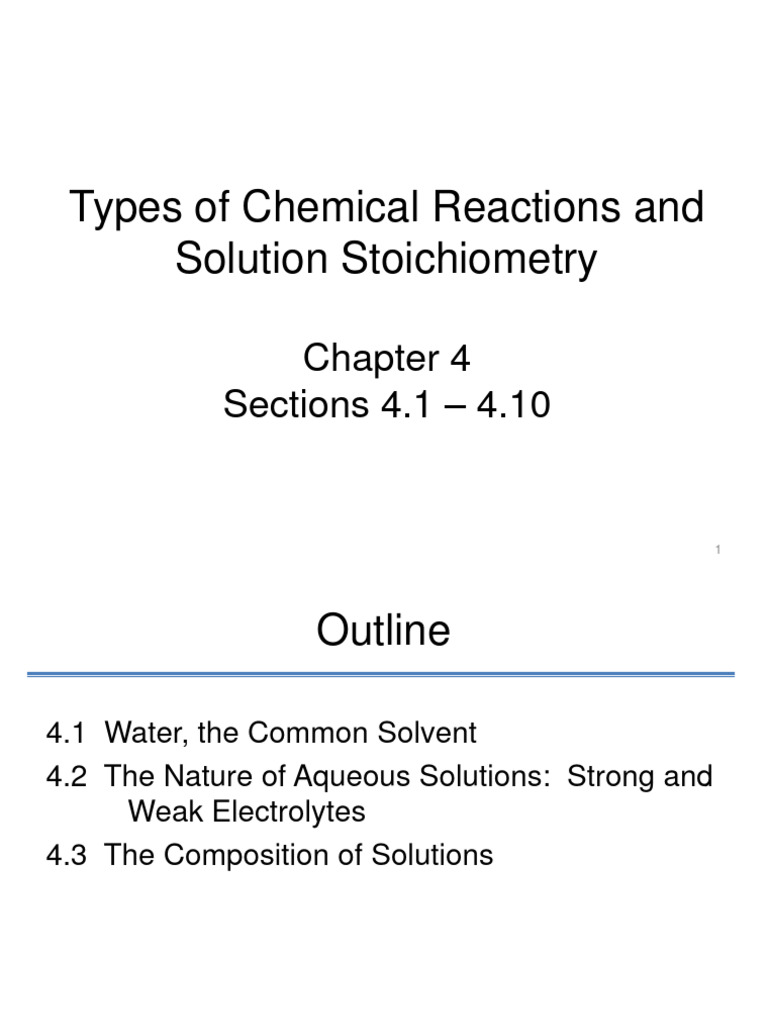 Topic 3A - Types of Chemical Reactions - Solutions | PDF | Science ...