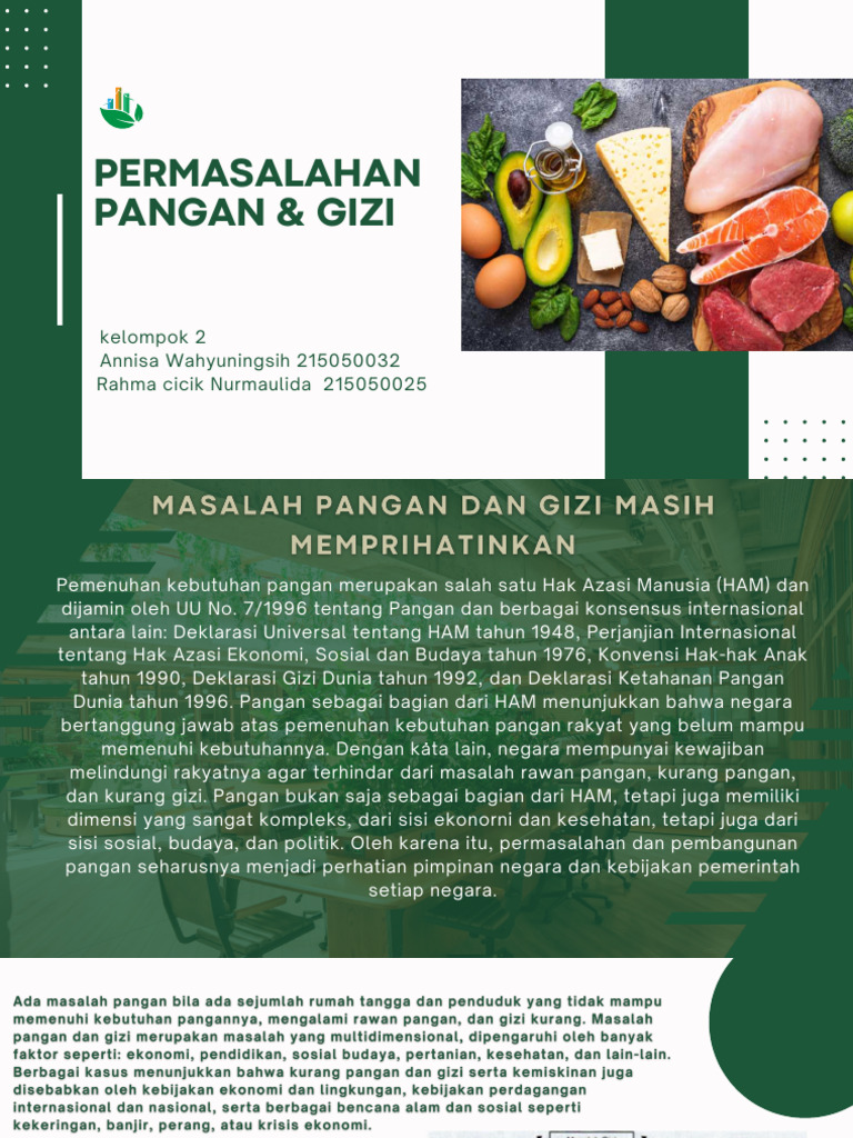 Permasalahan Pangan & Gizi PPT Kelompok 2 | PDF