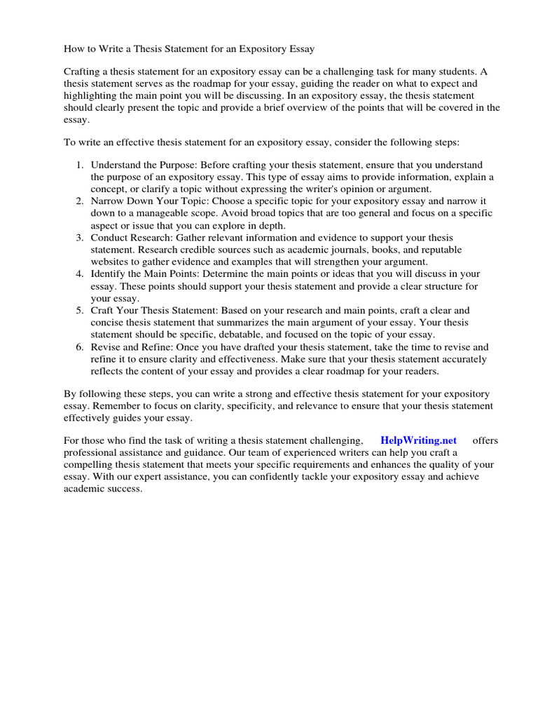How To Write A Thesis Statement Expository Essay | PDF | Essays | Thesis