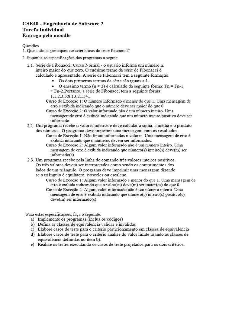 Tarefa | PDF