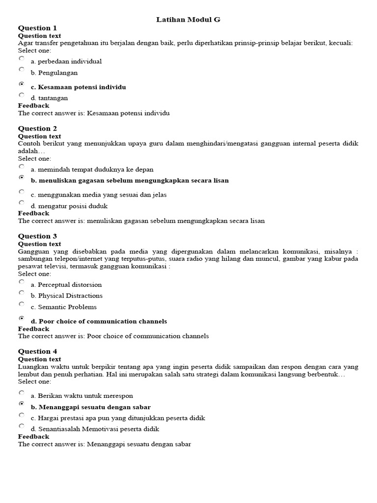 Latihan Soal Modul G | PDF