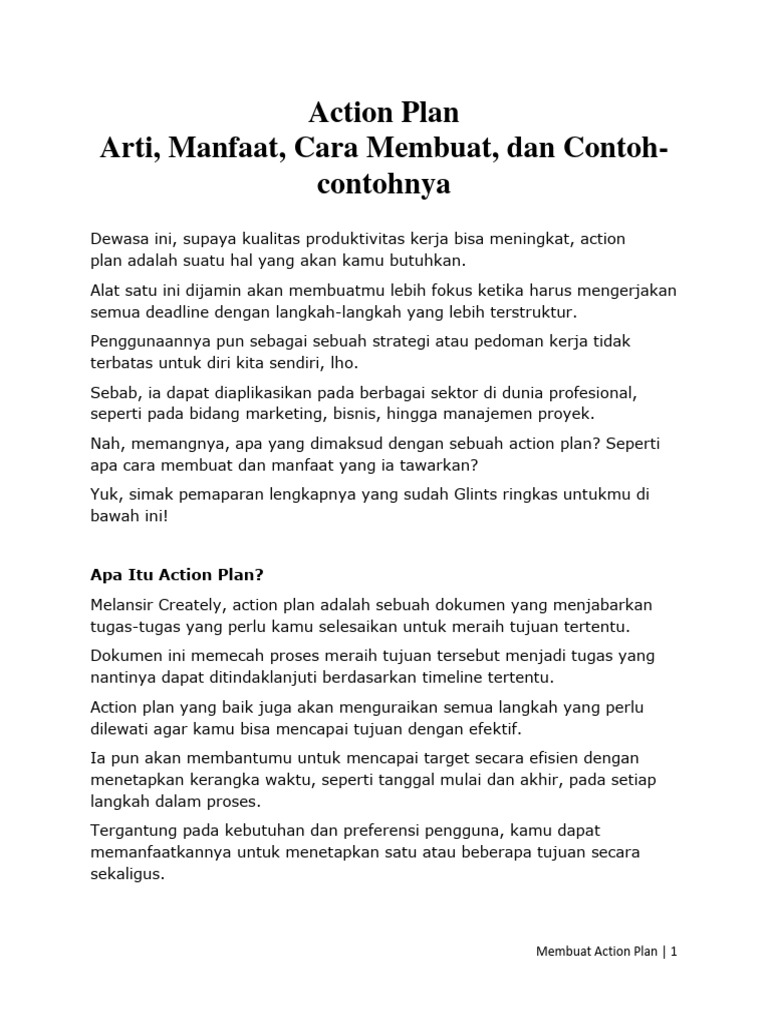 Membuat Action Plan | PDF