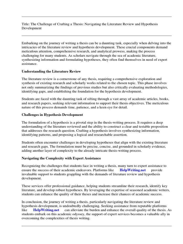 Literature Review and Hypothesis Development | PDF