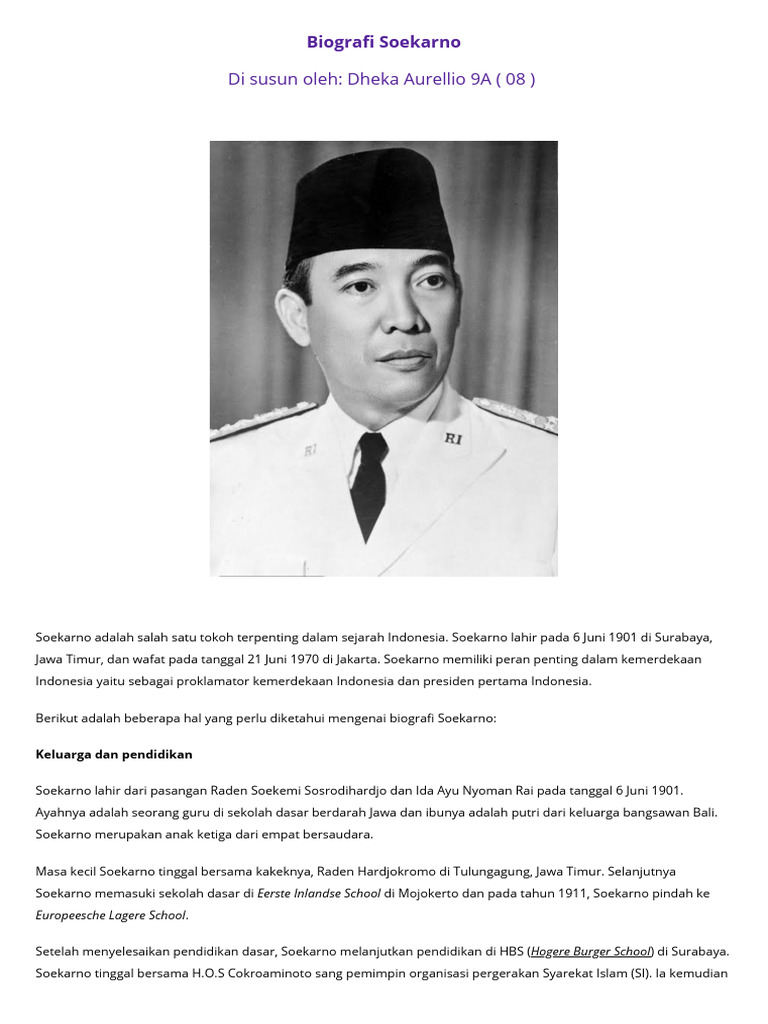 Biografi Soekarno | PDF