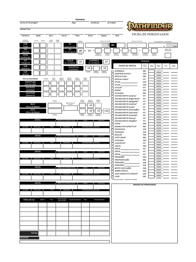 Ficha Pathfinder | PDF Ficha Pathfinder | PDF
