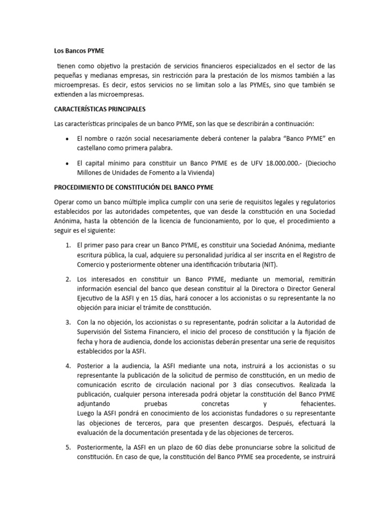 Guía para Constituir un Banco PYME | PDF | Pequeñas y medianas empresas | Bancos