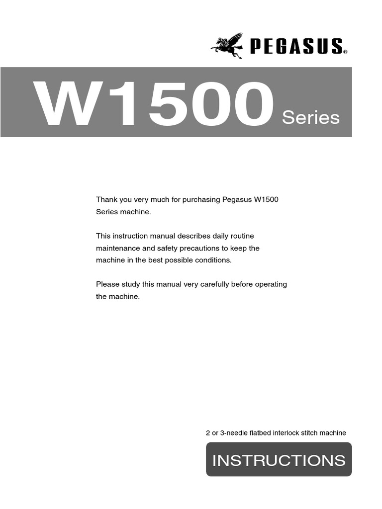 Pegasus W1500 Manual | PDF | Sewing Machine | Belt (Mechanical)