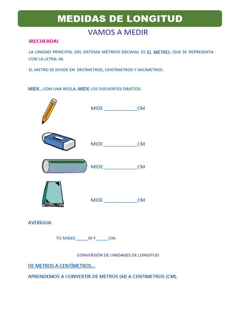 Medidas-de-Longitud-para-Segundo-Grado-de-Primaria | PDF ...
