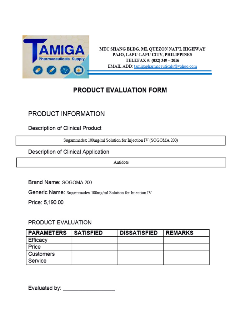 Evaluation Form 1 | PDF