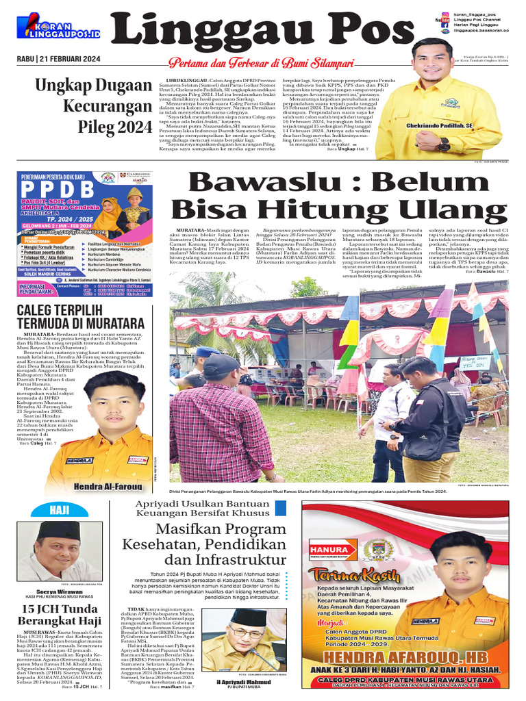 Koran Linggau Pos Edisi Rabu 21 Februari 2024 | PDF
