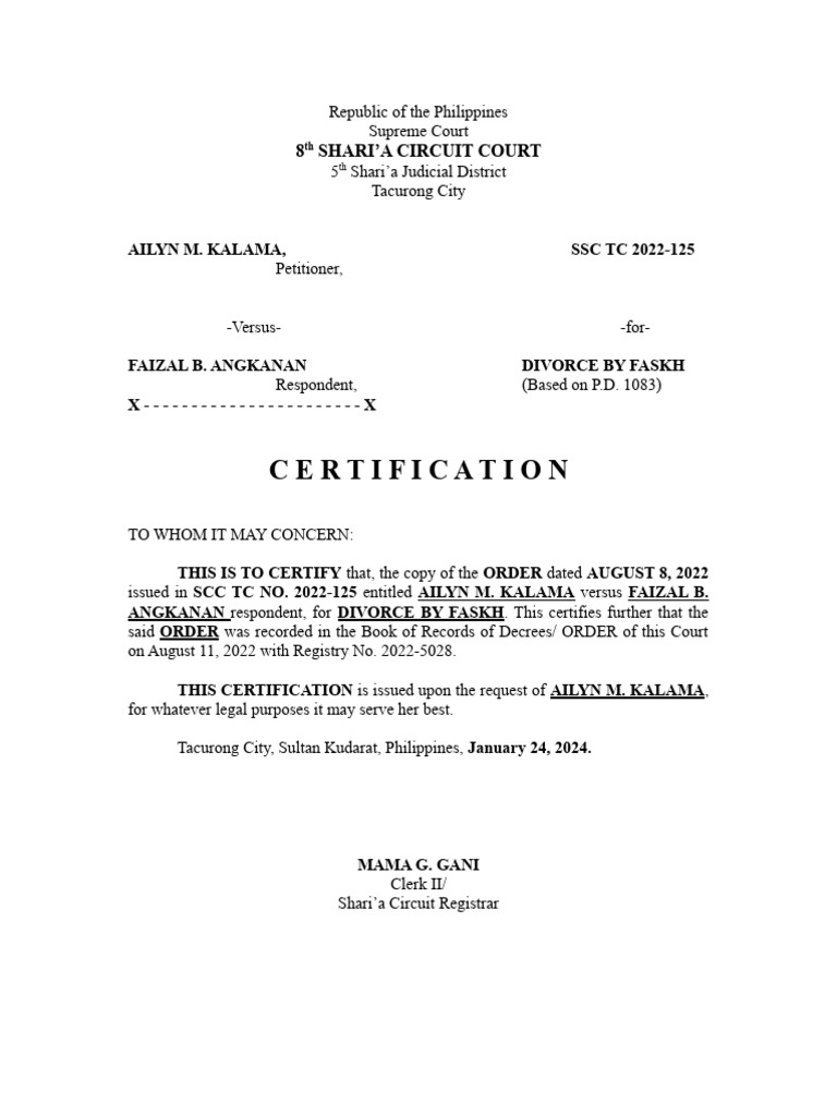 Certificate of Finality | PDF | Supreme Courts | Government Institutions