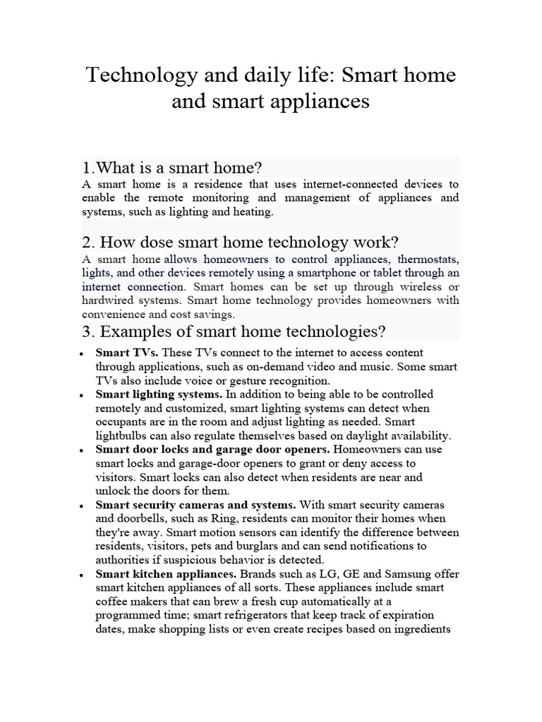 Technology and Daily Life | Download Free PDF | Home Automation | Home ...