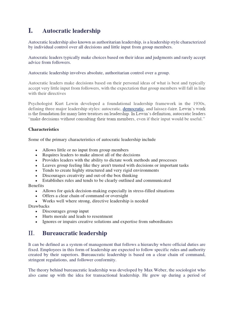 Leadership Styles | PDF | Transformational Leadership | Leadership