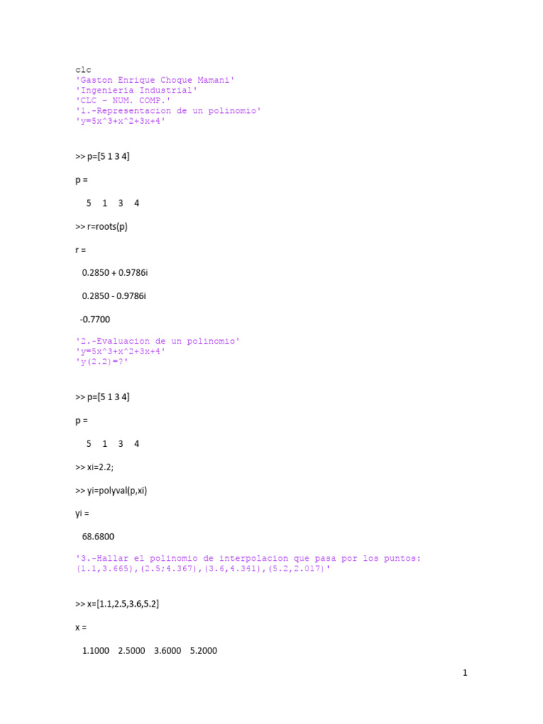 Practica Matlab Pdf Algoritmos Ciencia Computacional 