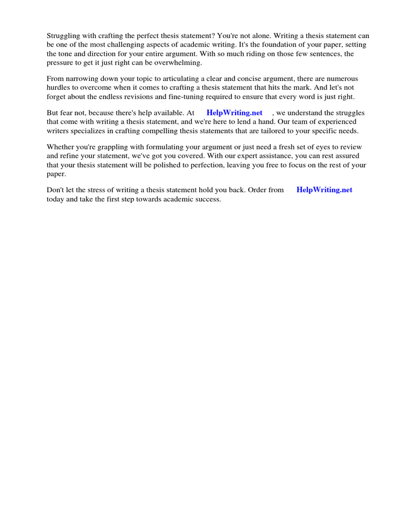 Edit My Thesis Statement | PDF | Essays | Thesis