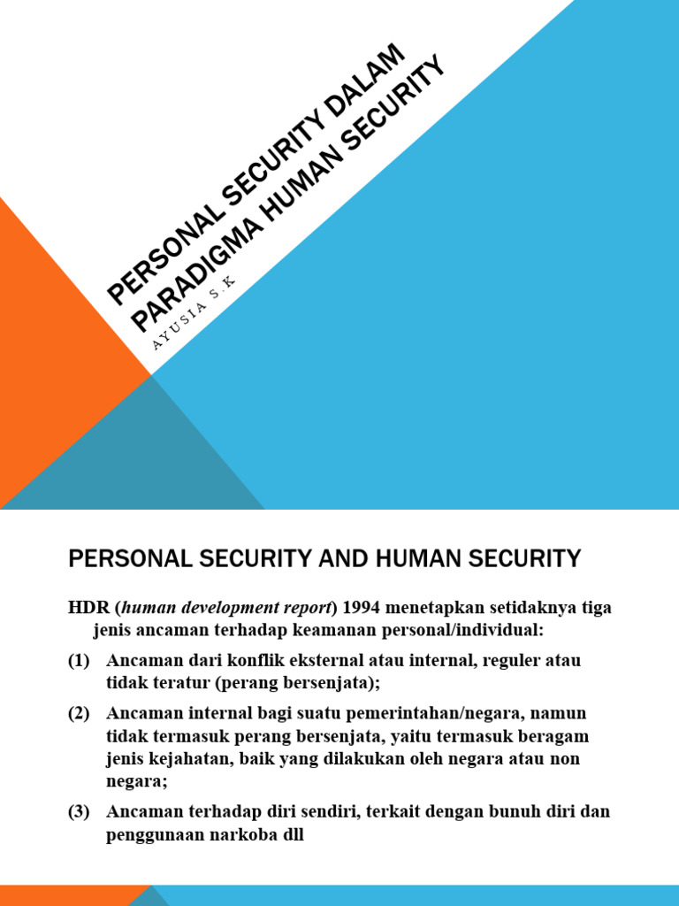 Personal Security Dalam Paradigma Human Security | PDF