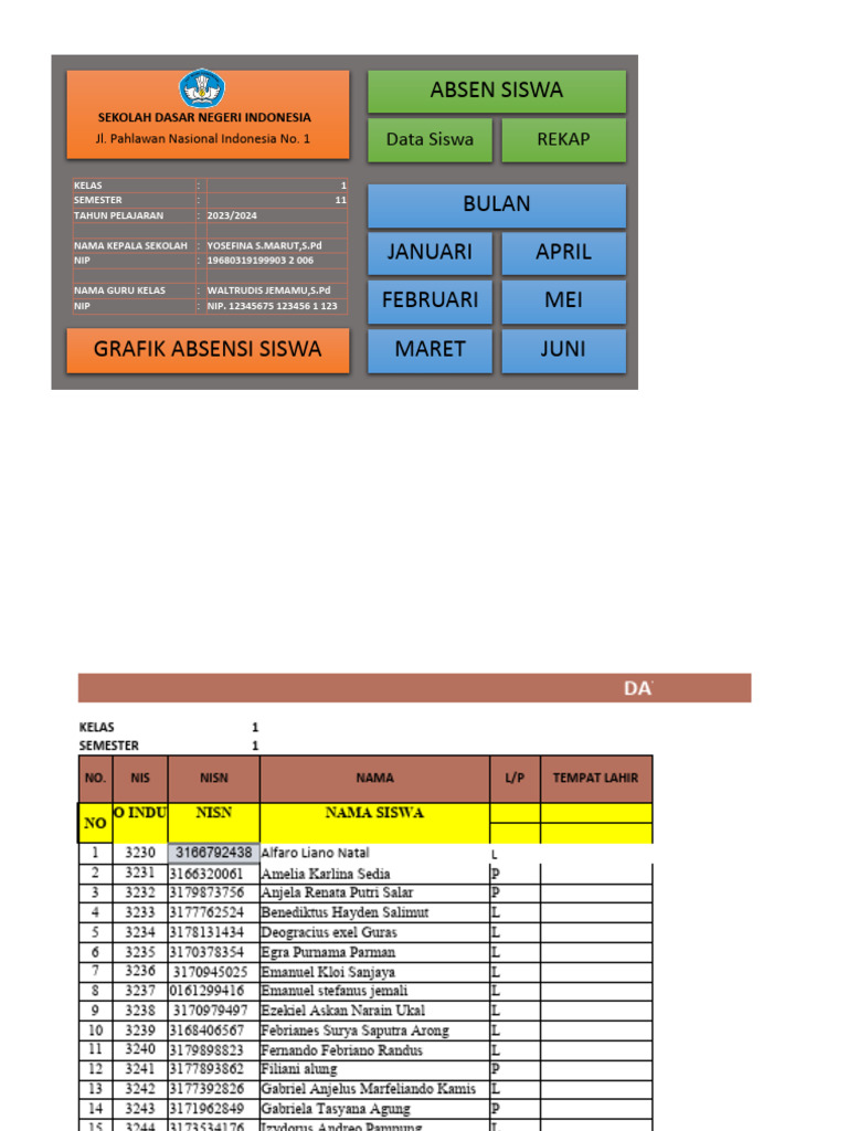 Absen Serta Grafik Absen | PDF