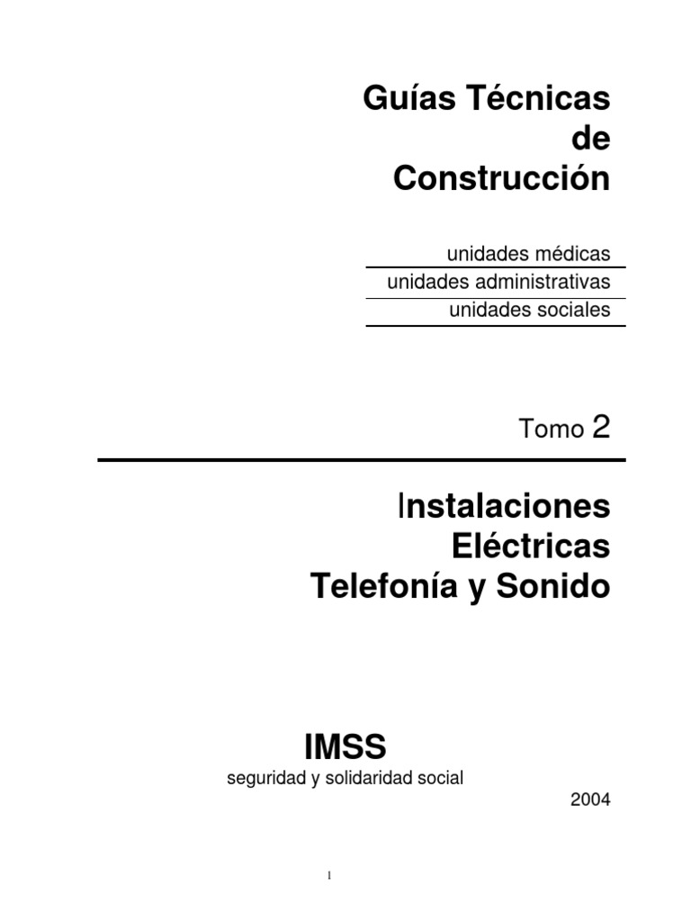 Guias Tecnicas de Construccion Imss Tomo 2 Inst Elect | Descargar gratis PDF | Tubería ...