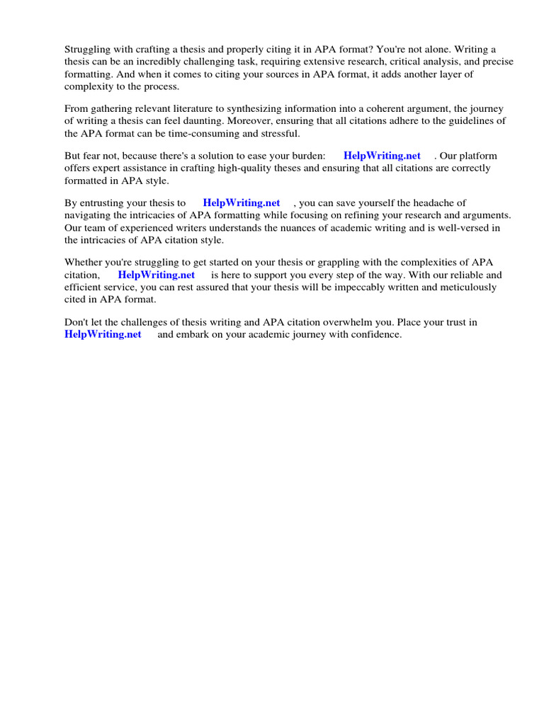 Citing Thesis in Apa Format | PDF | Apa Style | Citation