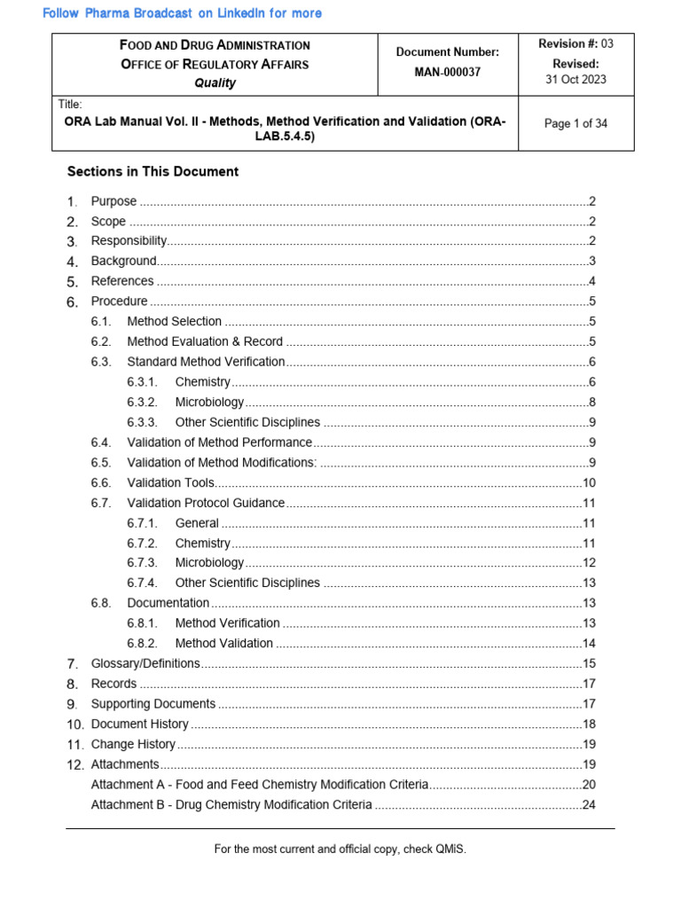 FDA Lab Method Validation Guide | PDF | Detection Limit | Verification And Validation