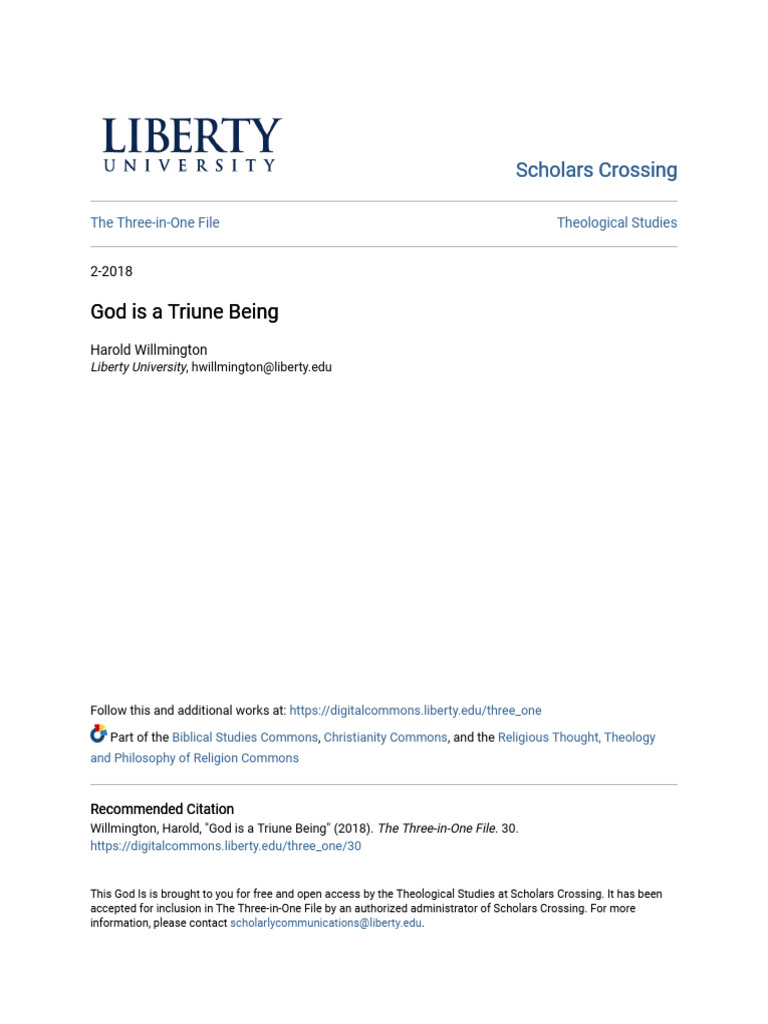 God Is A Triune Being | PDF | God The Father | Trinity