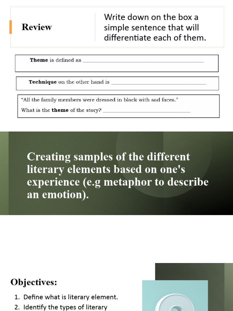 Q3 Creating Samples of Literary Elements | PDF