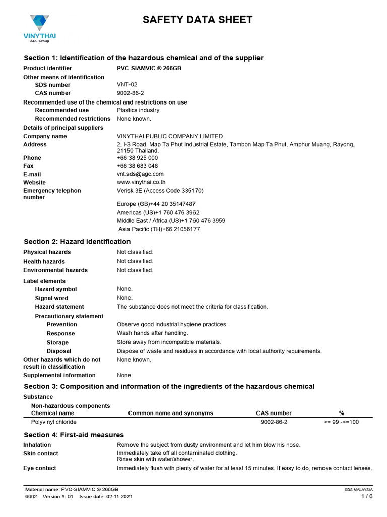 17 - PVC-SIAMVIC R 2266GB - SDS - Malaysia - en | PDF