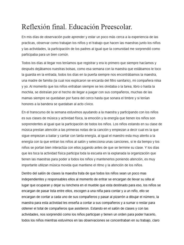 Reflexión Final | PDF