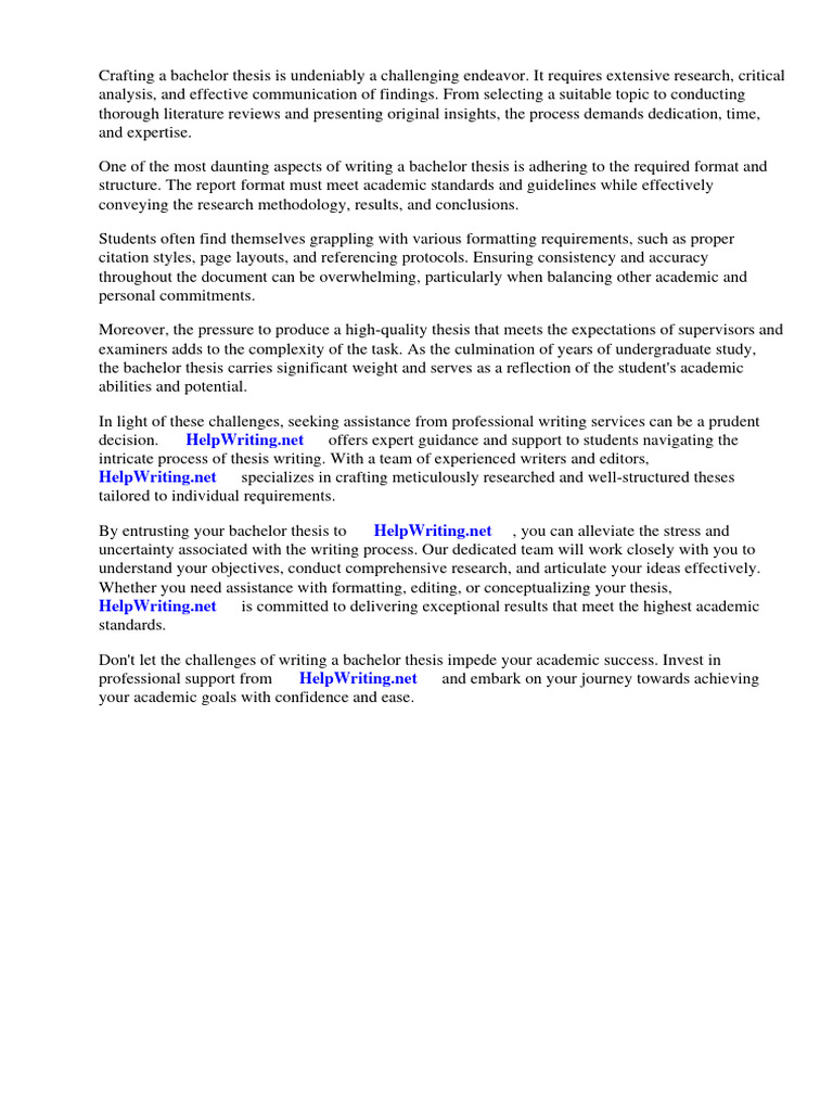 Bachelor Thesis Report Format | PDF | Thesis